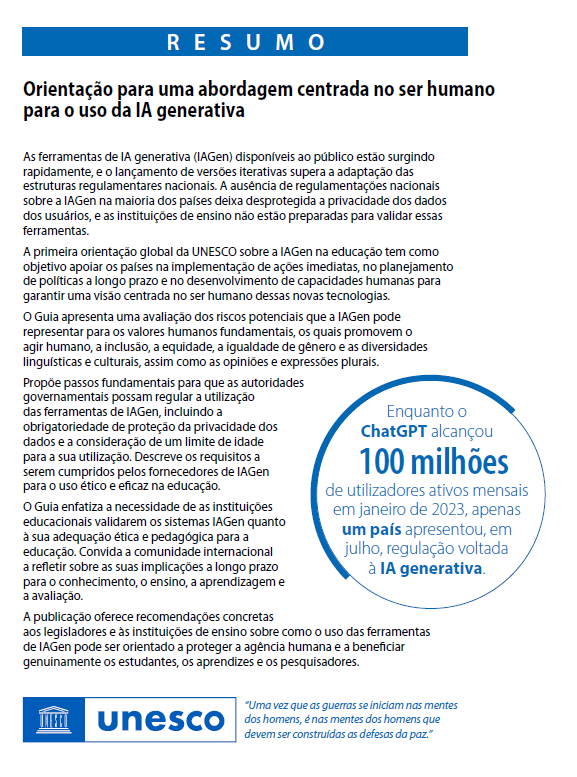 Guia para a IA generativa na educação e na pesquisa – UNESCO – Site do ...